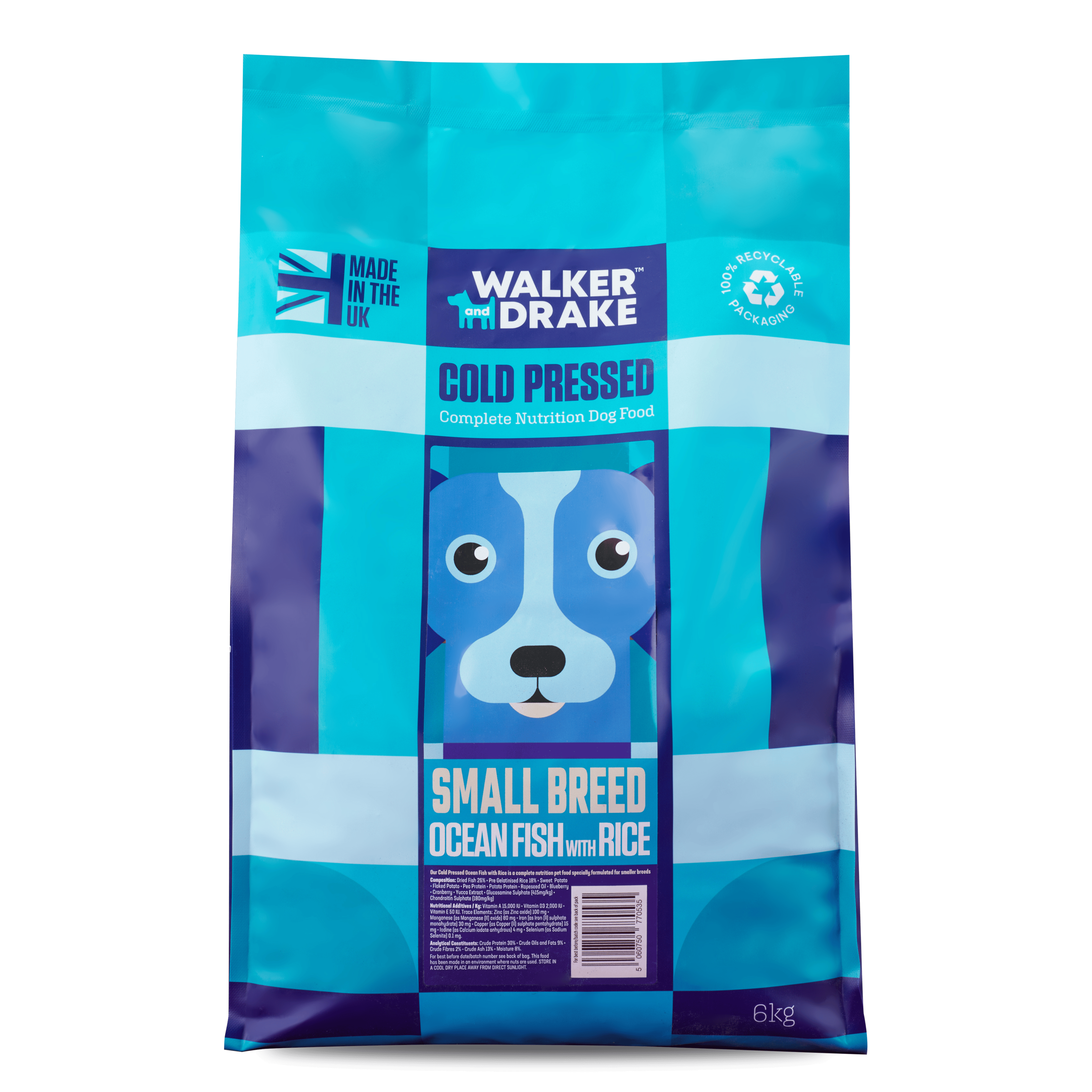 Small Breed Premium Cold Pressed - Ocean Fish with Rice - Walker and Drake