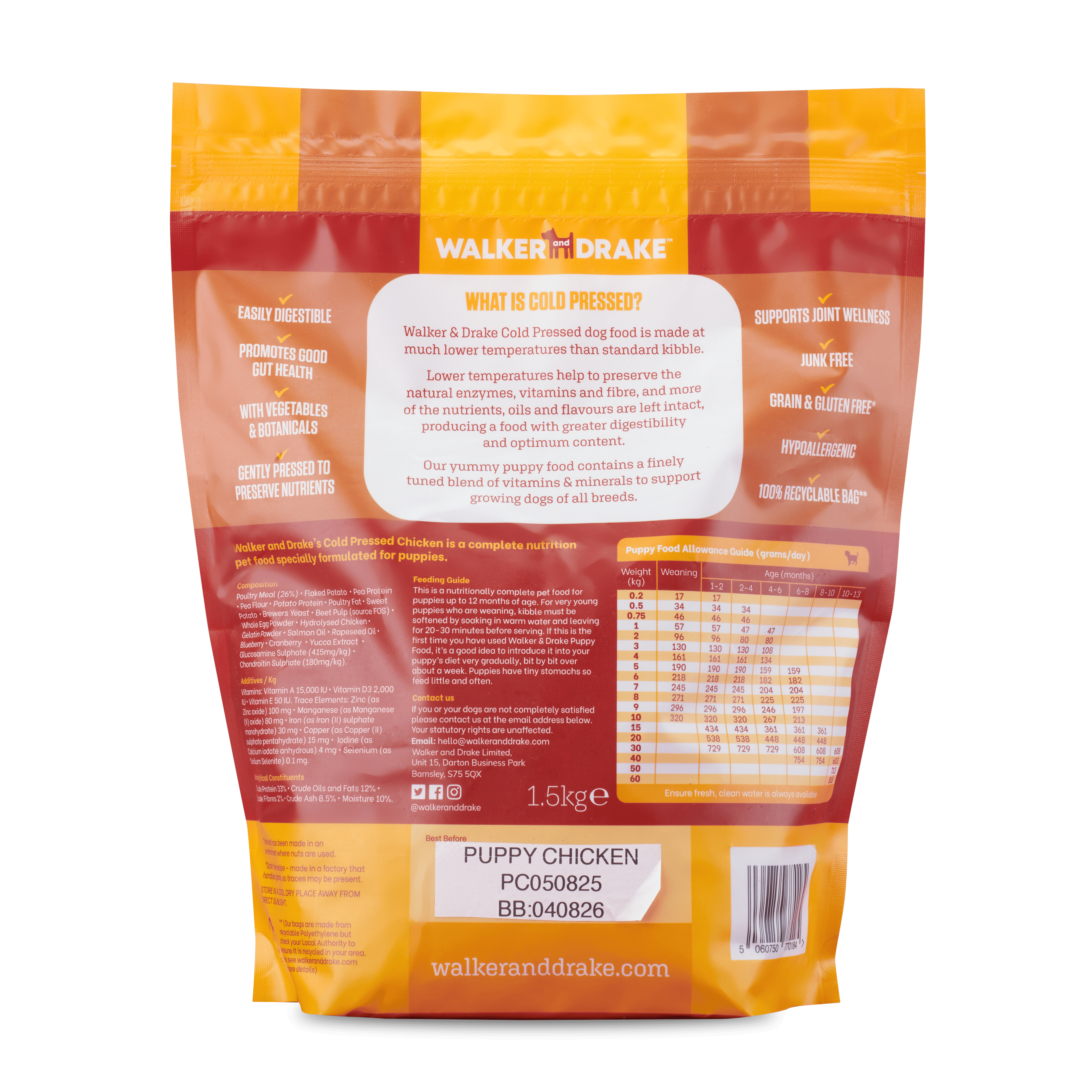 Puppy Food Premium Cold Pressed - Chicken – Walker and Drake